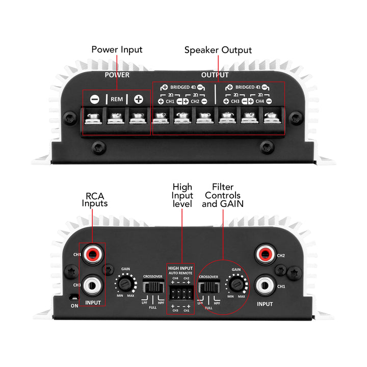 Taramps TS 400X4 HIGH LEVEL INPUT Car Audio Amplifier | NEW SMALL SIZE