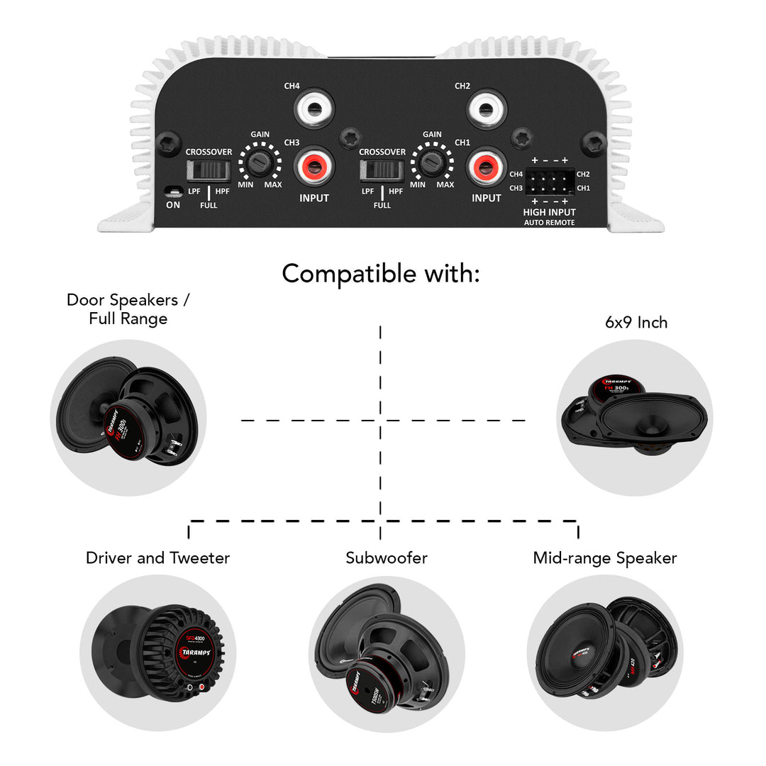 Taramps TS 400X4 HIGH LEVEL INPUT Car Audio Amplifier